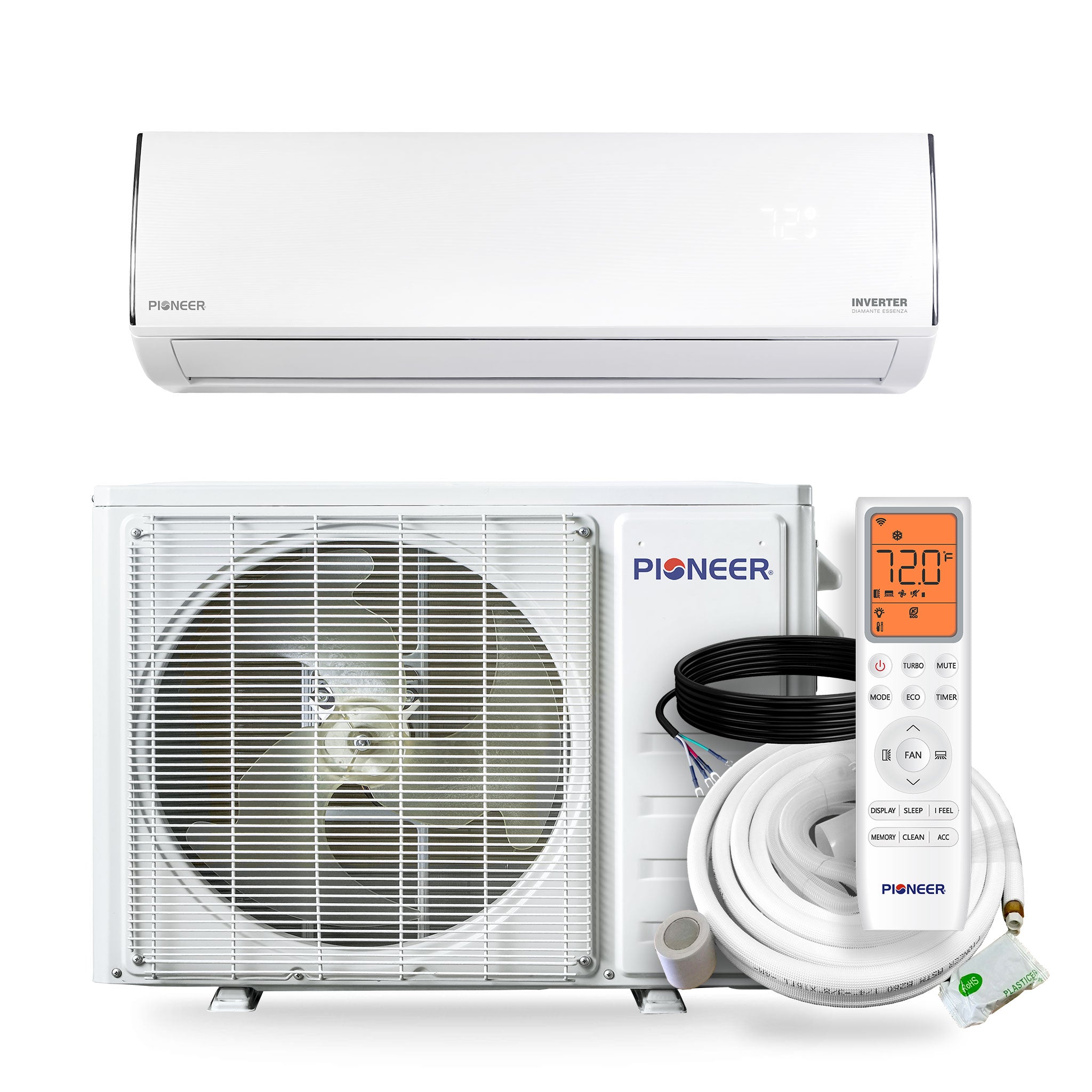 Pioneer® Diamante Essenza™ 11,500 BTU 17 SEER2 Mini-Split AC Heat Pump ...